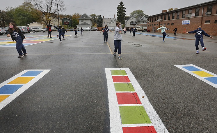 St. Viator School unveils new socially distanced playground - Photos ...